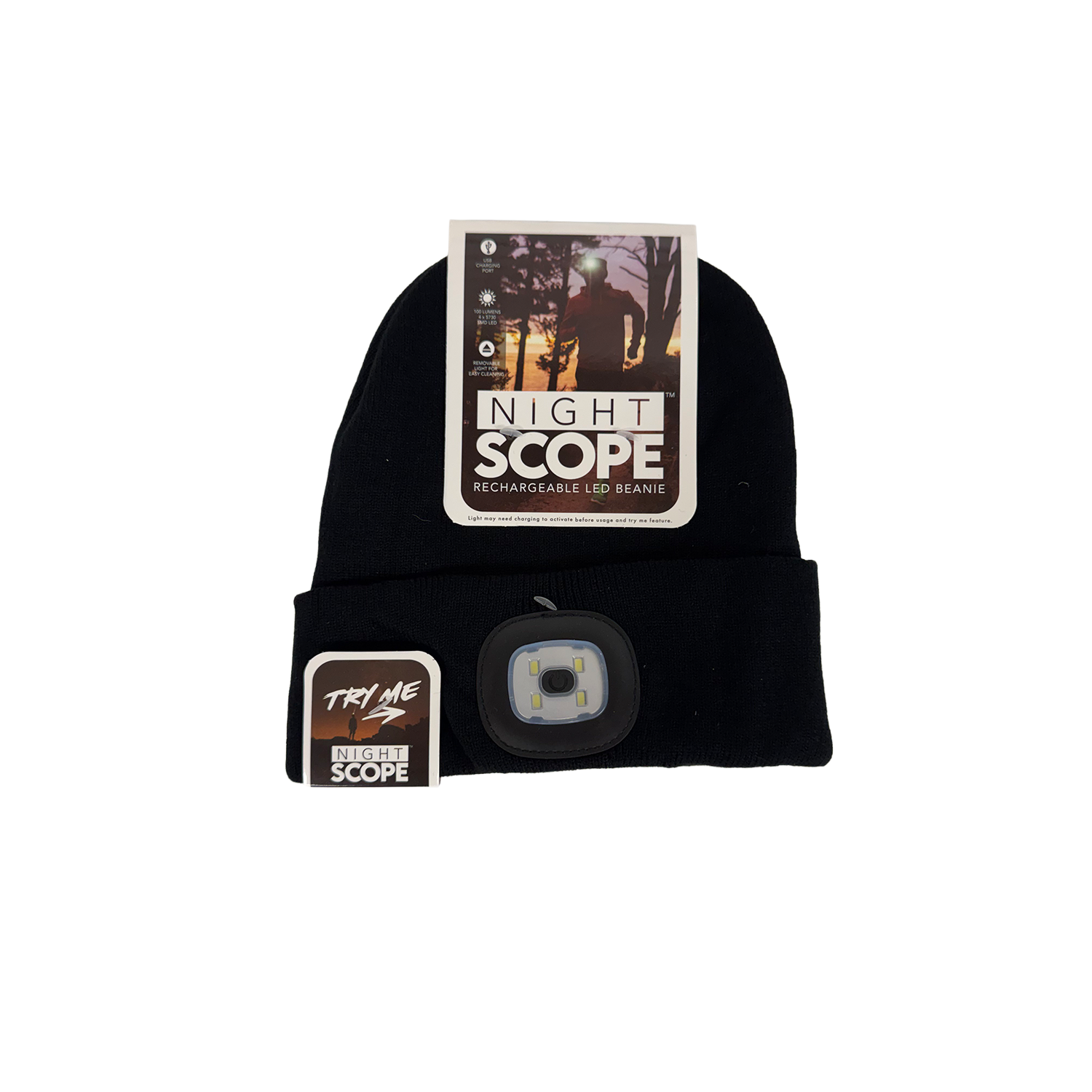 Night Scope Black LED Beanie | The Mill