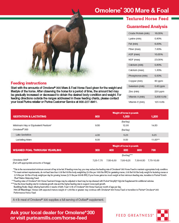 *Purina Omolene #300 Growth | The Mill - Bel Air, Black Horse, Red Lion ...