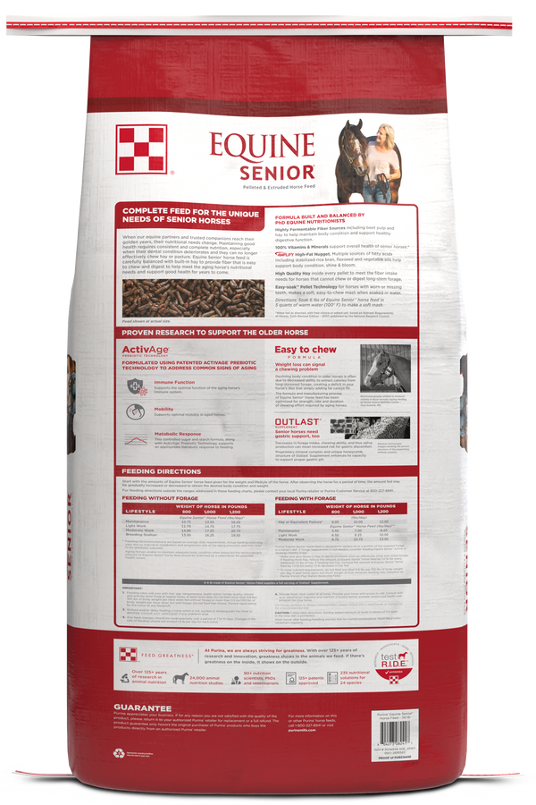 Purina Equine Senior Horse Feed - The Mill - Bel Air, Black Horse, Red ...