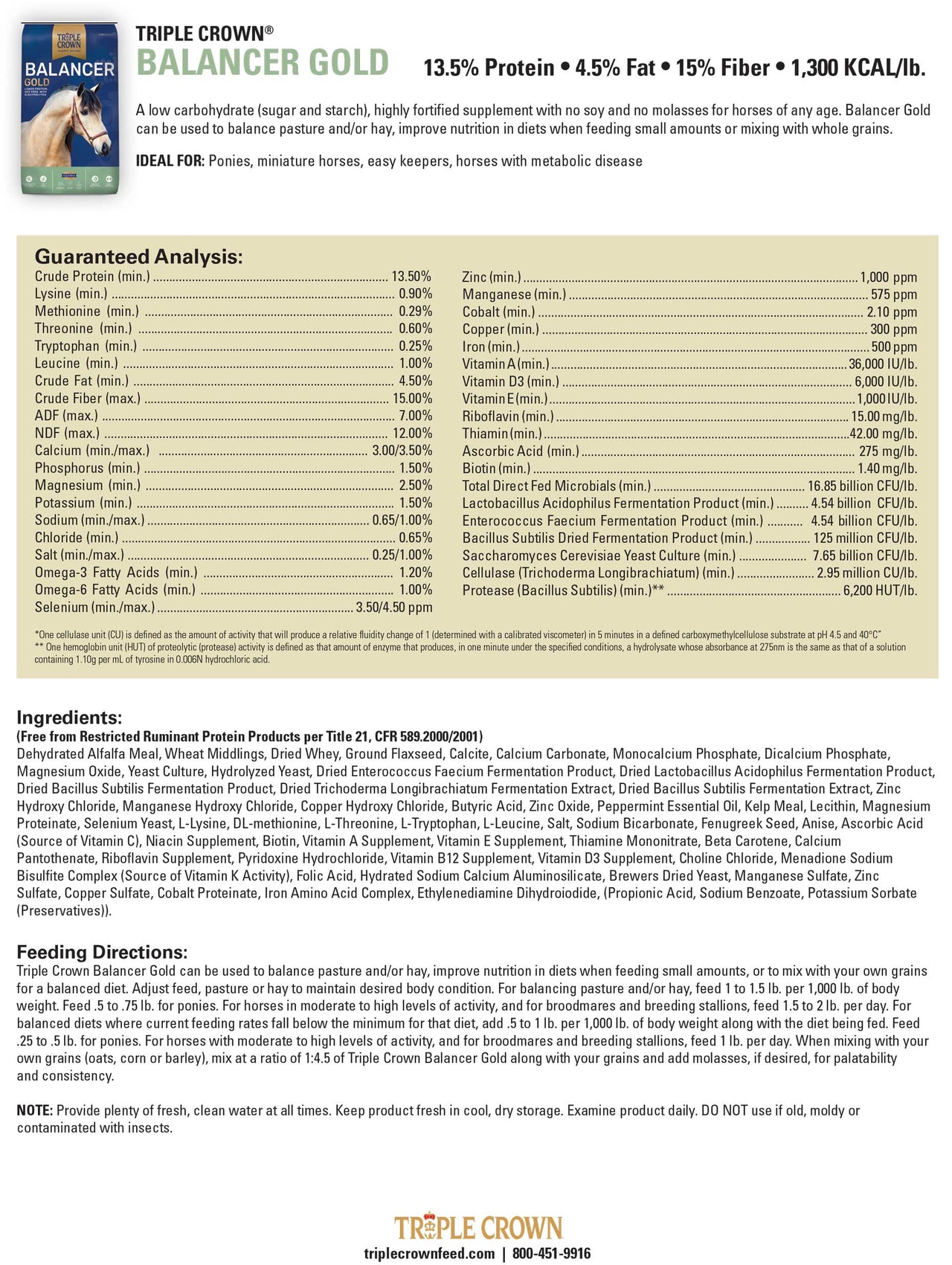 Triple Crown Balancer Gold Horse Feed – The Mill