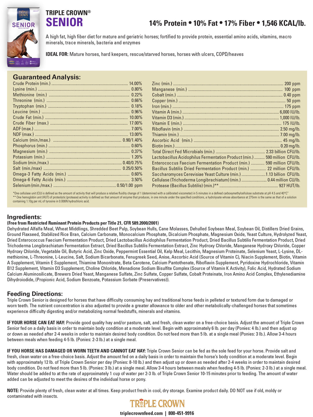Triple Crown Senior Horse Feed – The Mill