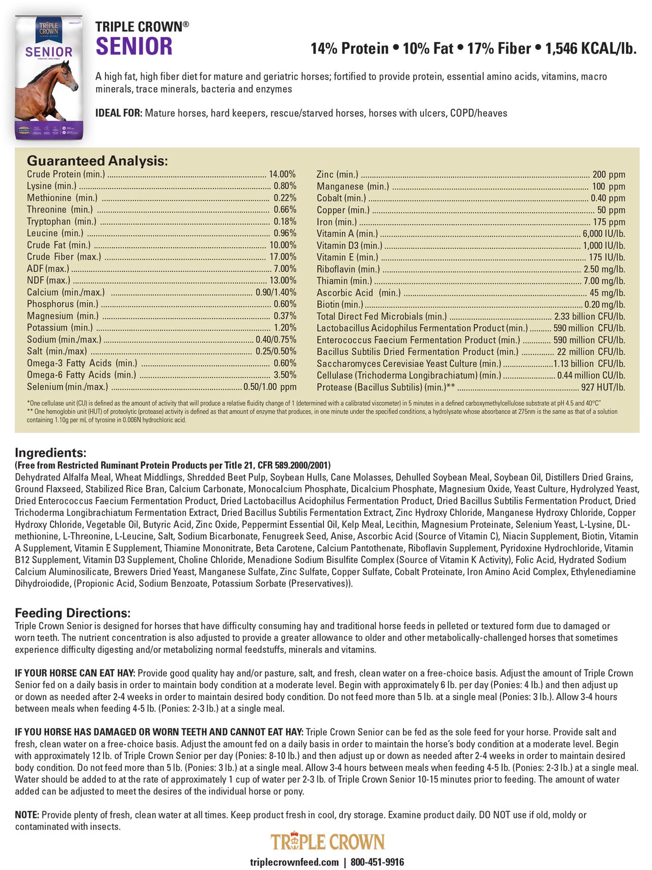 Triple Crown Senior Horse Feed | The Mill